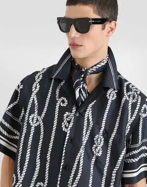 Dolce & Gabbana Marina-print Silk Twill Hawaii Shirt