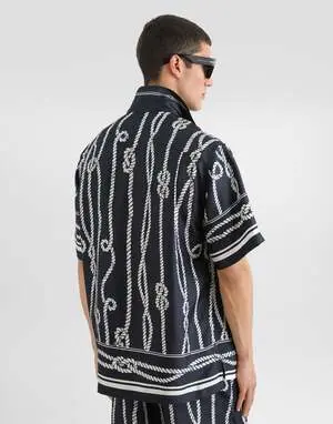 Dolce & Gabbana Marina-print Silk Twill Hawaii Shirt