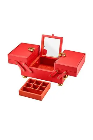 Wolf X Marla Aaron Baby Everything Jewelry Box In Vegan Leather - Red