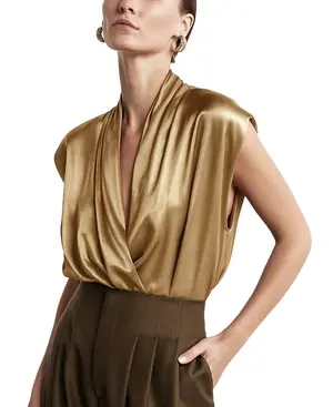 ACARIA STUDIO Cosmic Draped Top - Bronze