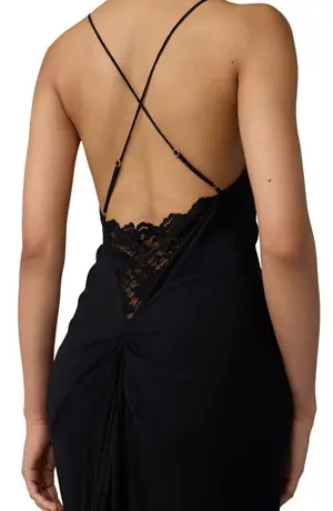 Diane Von Furstenberg Stanton Lace Detail Crossback Gown