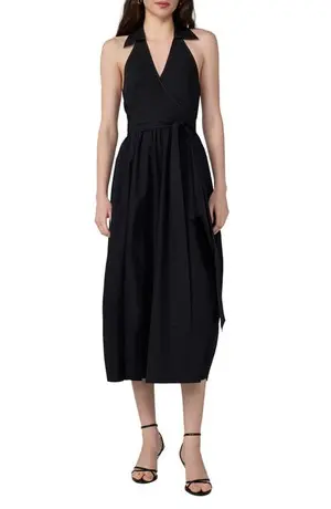 Diane Von Furstenberg Nova Halter Neck Cotton Midi Dress