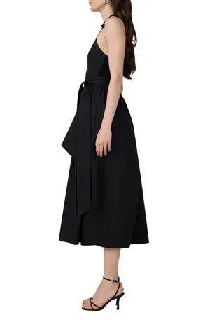 Diane Von Furstenberg Nova Halter Neck Cotton Midi Dress