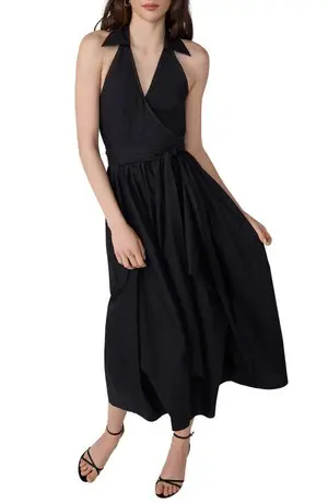Diane Von Furstenberg Nova Halter Neck Cotton Midi Dress