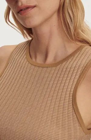 Varley Hanson Rib Knit Tank - Mid Tan