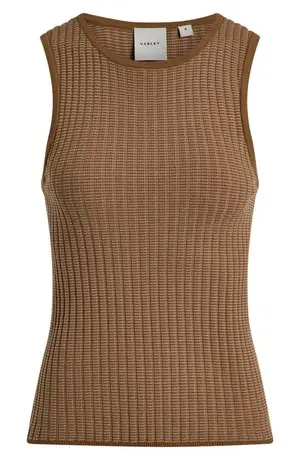 Varley Hanson Rib Knit Tank - Mid Tan
