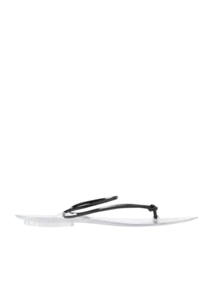 Alaïa Alaïa Transparent Jelly Sandals With Patent Leather Thong Strap Black