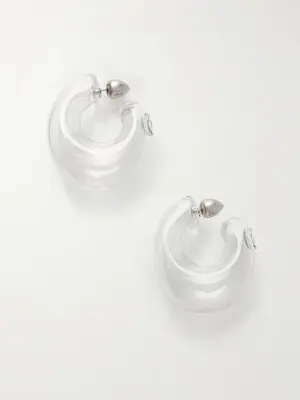 Alaïa Glass Hoop Earrings - Neutrals