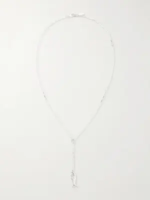 LOREN STEWART Sterling And Aquamarine Pesca Lariat Necklace - Silver