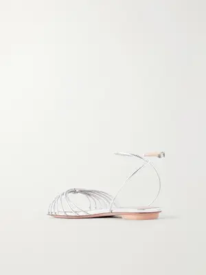 AQUAZZURA Anima Metallic Leather Sandals