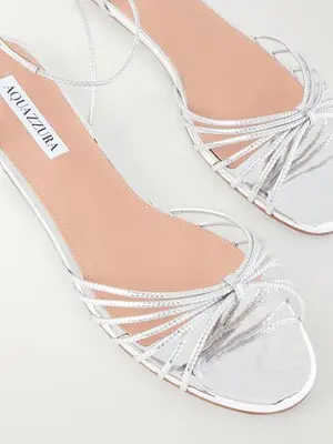 AQUAZZURA Anima Metallic Leather Sandals
