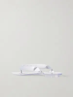 Alaïa Jelly Satin-trimmed Flip Flops - Gray