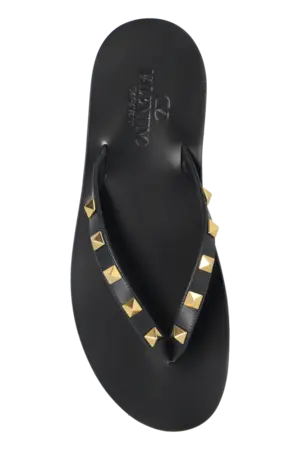 Valentino Garavani Leather Slides With Studs
