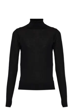 Dsquared2 Wool Turtleneck With Embroidered Logo - Black
