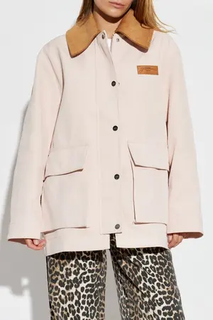 GANNI Jacket With Corduroy Collar