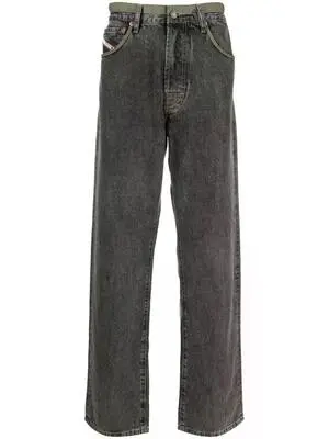 DIESEL® Mid-rise Straight-leg Jeans - Black