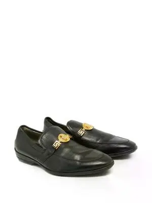 Versace Medusa Buckle Leather Loafers