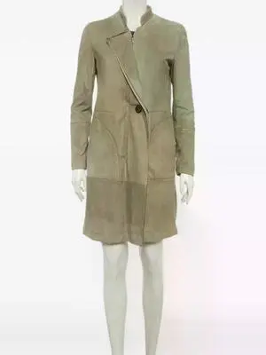 Brunello Cucinelli Green Suede Stand-up Collar Jacket