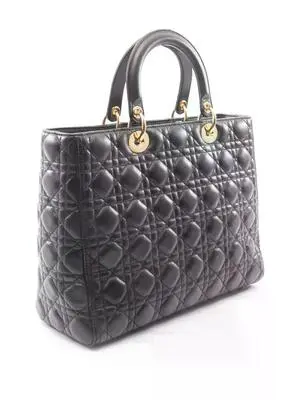 Dior Lambskin Cannage Lady Satchel - Black