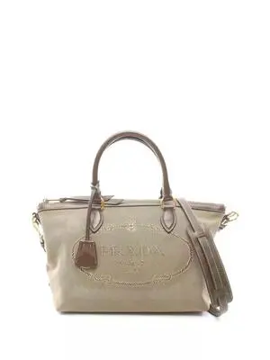 Prada Canapa Logo Jacquard Tote Bag