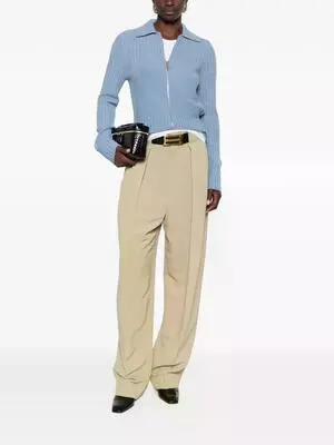 Victoria Beckham Ribbed-knit Zip-up Cardigan