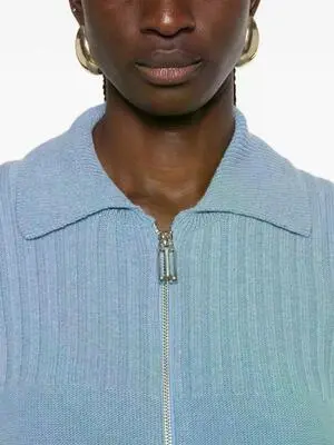 Victoria Beckham Ribbed-knit Zip-up Cardigan