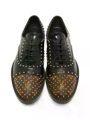 LOUIS VUITTON Monogram Canvas Studded Oxford Shoes