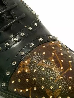 LOUIS VUITTON Monogram Canvas Studded Oxford Shoes