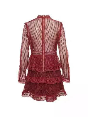 SELF-PORTRAIT Guipure Lace Tie Mini Dress