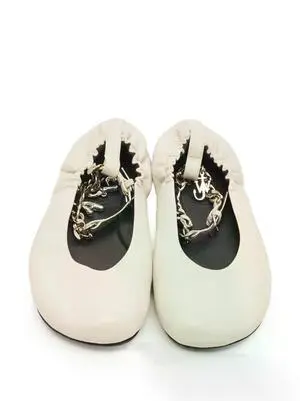 JW Anderson Cream Leather Chain-link Ballet Flats