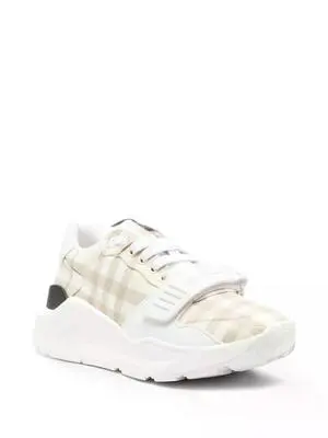 Burberry Check-pattern Touch-strap Sneakers