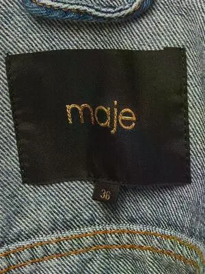 Maje Embellished Cropped Denim Jacket
