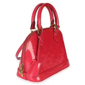 LOUIS VUITTON Patent Leather Monogram Alma Bb Top Handle Bag - Pink