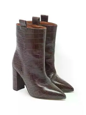 Paris Texas Croc-embossed Ankle Boots