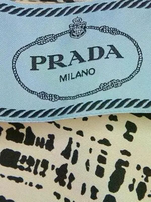 Prada Belted Monochrome Print Dress