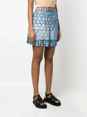 Alberta Ferretti Geometric Print Silk Shorts