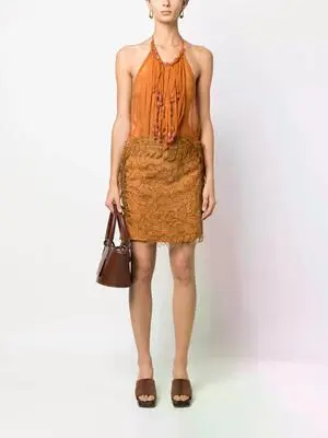 Alberta Ferretti Floral Lace Mini Skirt