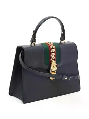 Gucci Sylvie Web Stripe Handbag - Blue