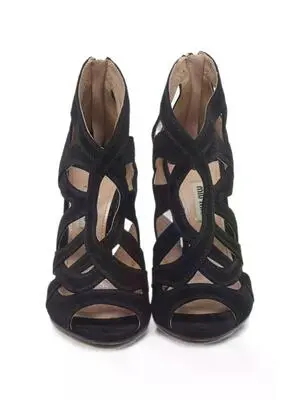 Miu Miu Caged Suede Ankle Boots