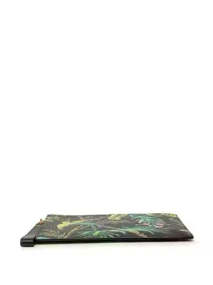 Gucci Calfskin Tropical Print Clutch Bag