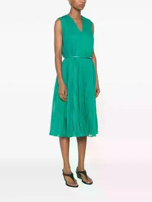 Max Mara Pleated Belted Dress