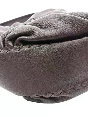 Bottega Veneta Intrecciato Trimmed Drawstring Handbag - Brown