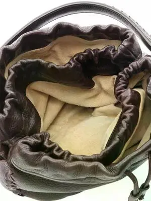 Bottega Veneta Intrecciato Trimmed Drawstring Handbag - Brown