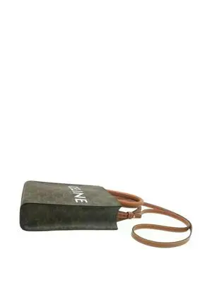 Celine Mini Vertical Cabas Satchel In Coated Canvas - Brown
