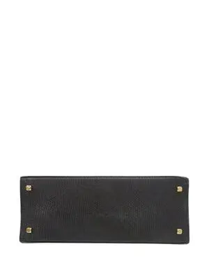 FERRAGAMO Lizard Embossed Leather Vara Bow Satchel