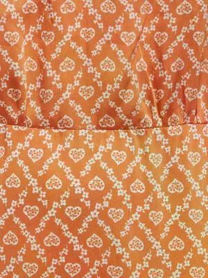 Sandro Suzen Heart-print Ruffled Dress - Orange
