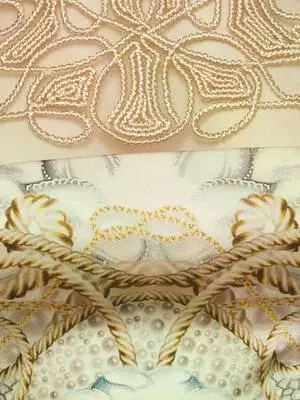 Zuhair Murad Baroque Print Mesh Panel Midi Dress