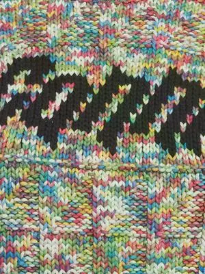 GANNI Logo Intarsia Crew Neck Sleeveless Vest
