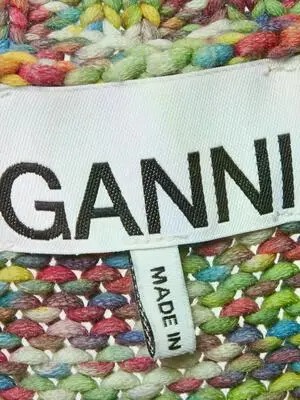 GANNI Logo Intarsia Crew Neck Sleeveless Vest