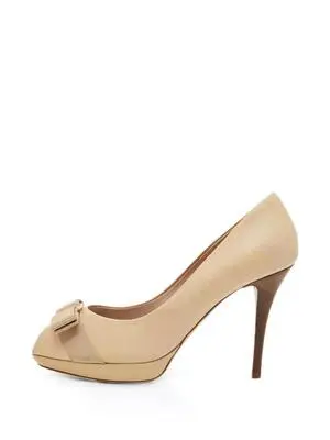 FERRAGAMO Vara Bow Peep-toe Pumps